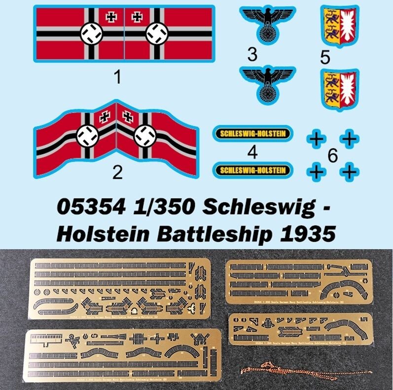 1/350 Gemiler 1/350 Schleswig Holstrin Battleship 1935